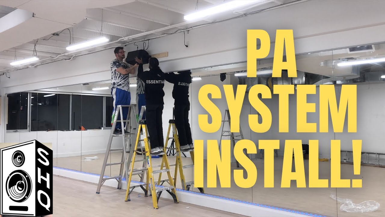 INSTALLING A PA SYSTEM FOR A DANCE STUDIO! WALL MOUNTING - YouTube