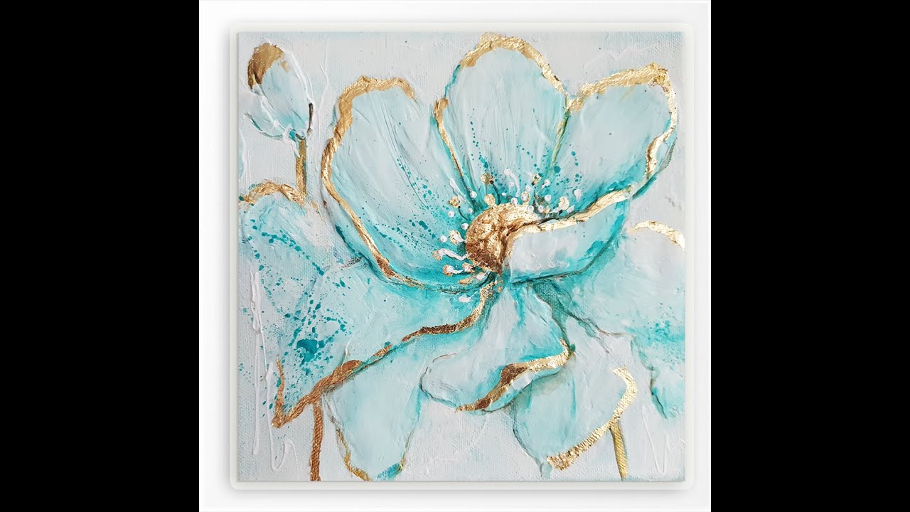 Easy Textured Flower Painting with INTERIOR FILLER / How to Paint ...