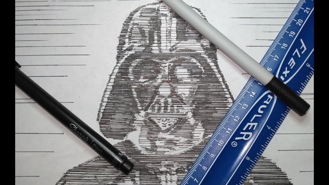 line art Darth Vader ( inktober day 3) - YouTube