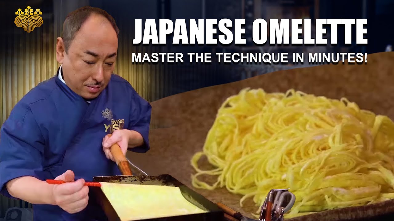 Japanese omelette technique revealed! How to make Kinshi Tamago like a ...