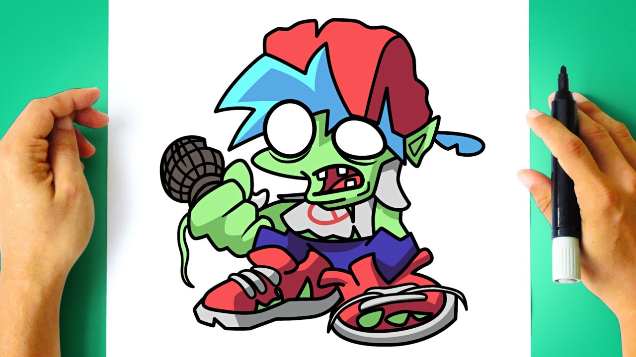 How to DRAW BOYFRIEND ZOMBIE FNF - Friday Night Funkin - Plants vs ...