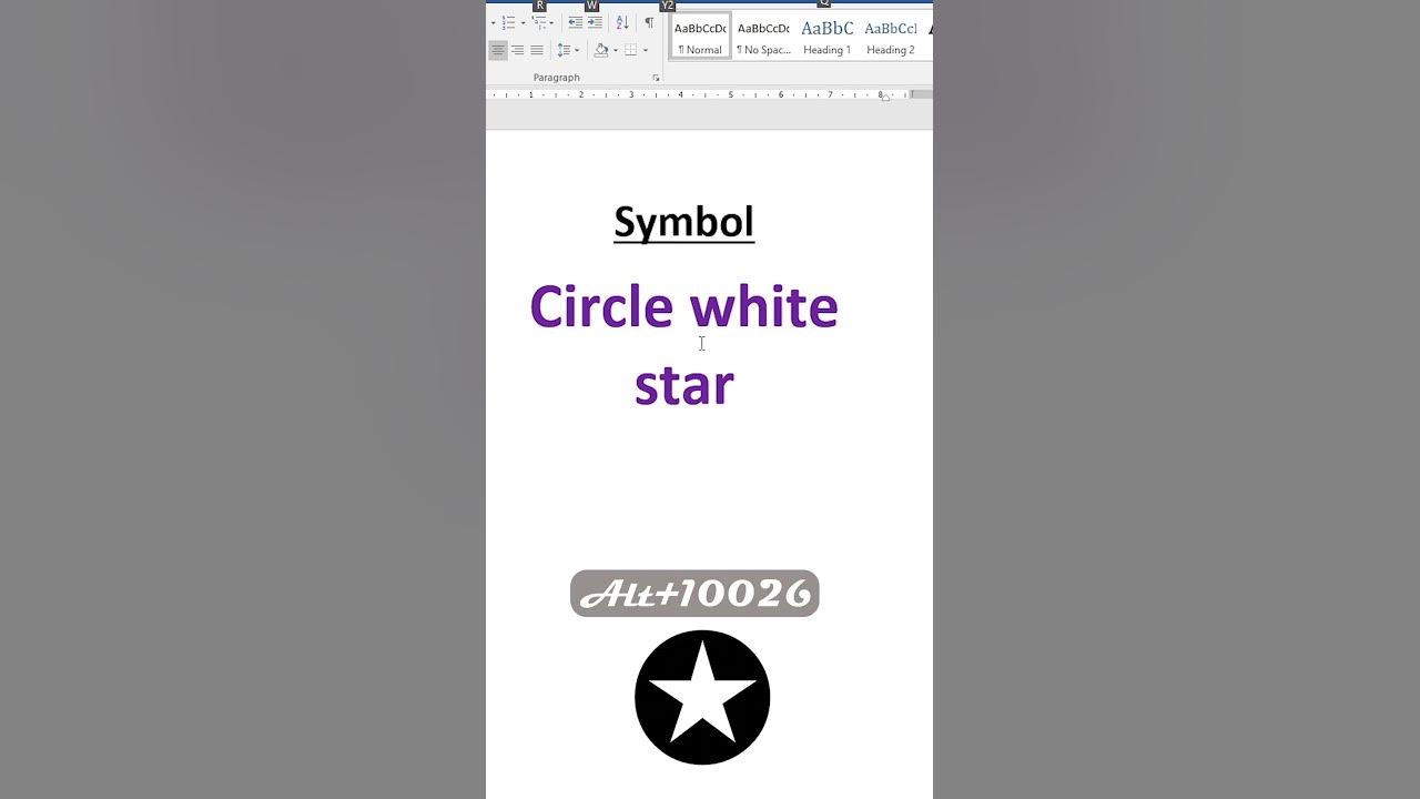 Circle white star symbol | symbols | computer symbols | ms word symbol ...