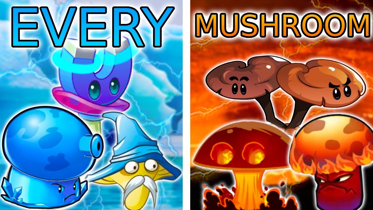 Plants Vs Zombies - All Mushroom Plants - YouTube