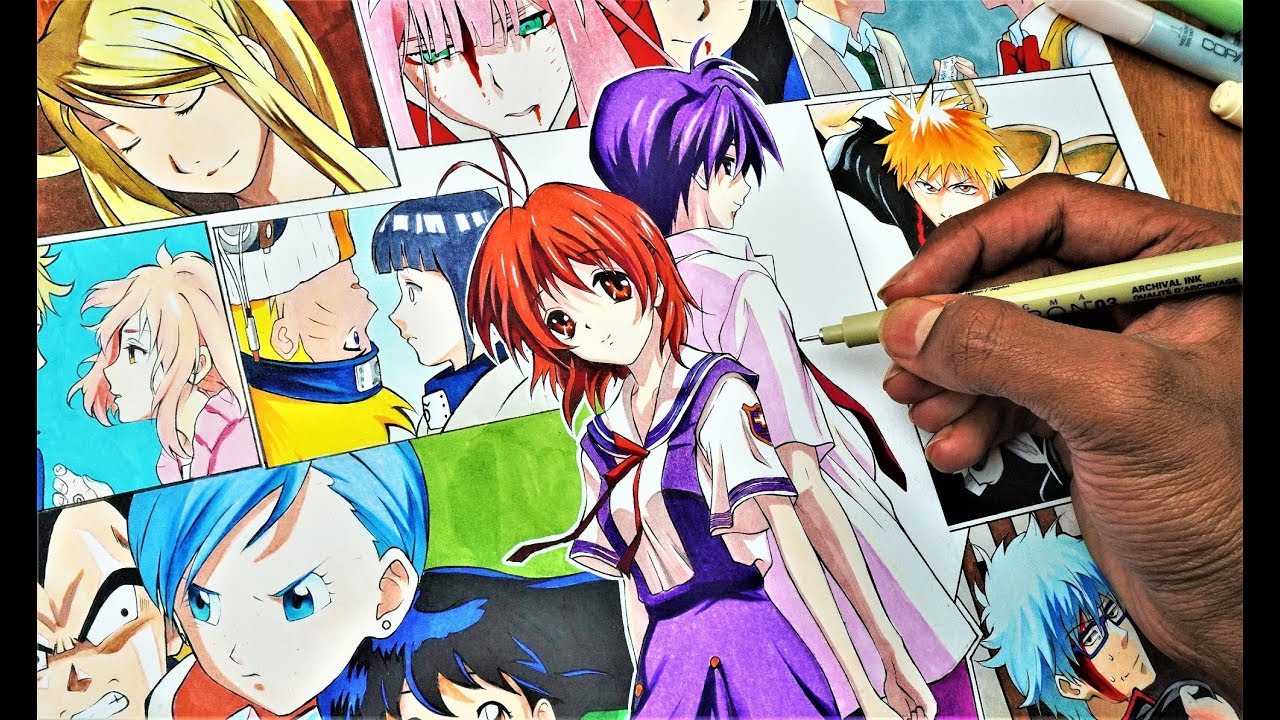 Drawing Favorite ANIME Couples ( Anime Drawing ) - YouTube