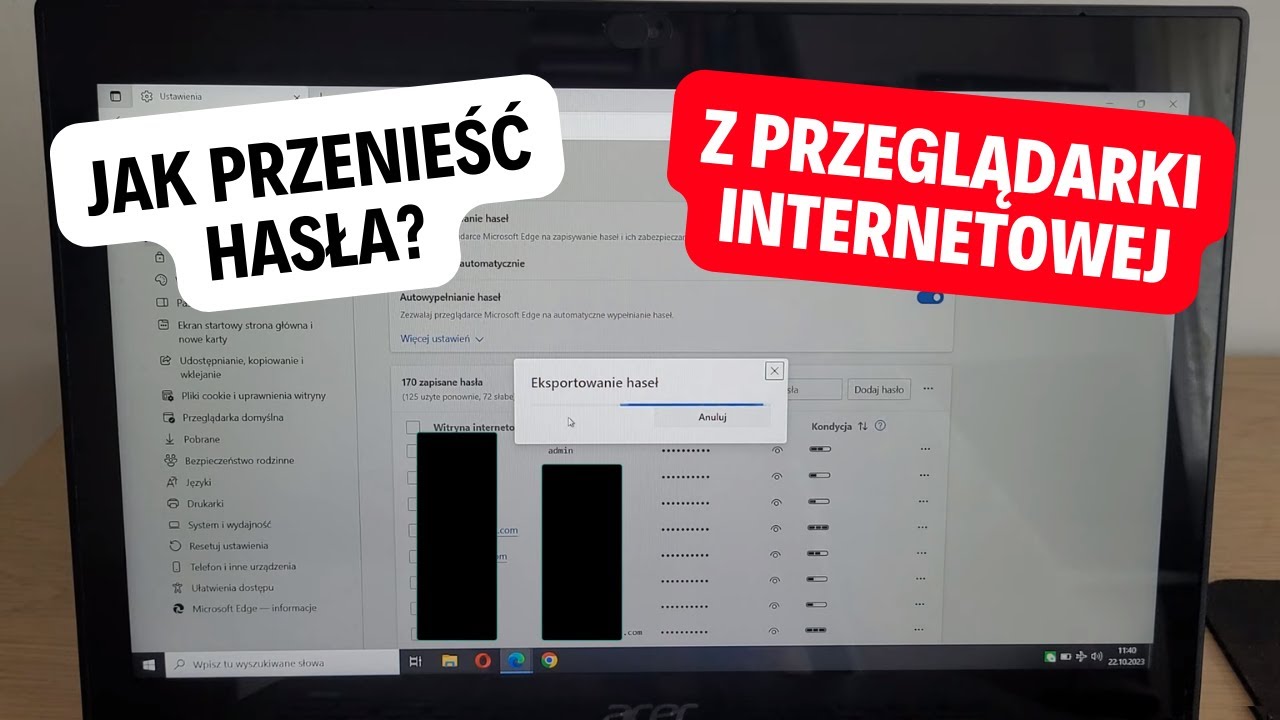 Jak przenieść zapisane hasła z przeglądarki Internetowej? Eksport i import haseł w Chrome Edge ...