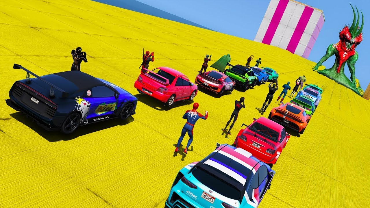 Spider-Man vs. Green Goblin Team Stunts Drag Race in GTA 5 mods ...