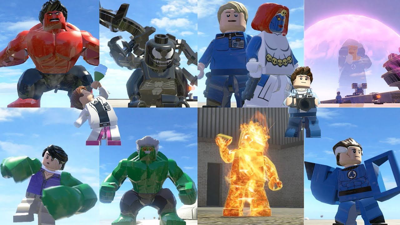 All Character Transformations In LEGO Marvel Super Heroes Game - YouTube