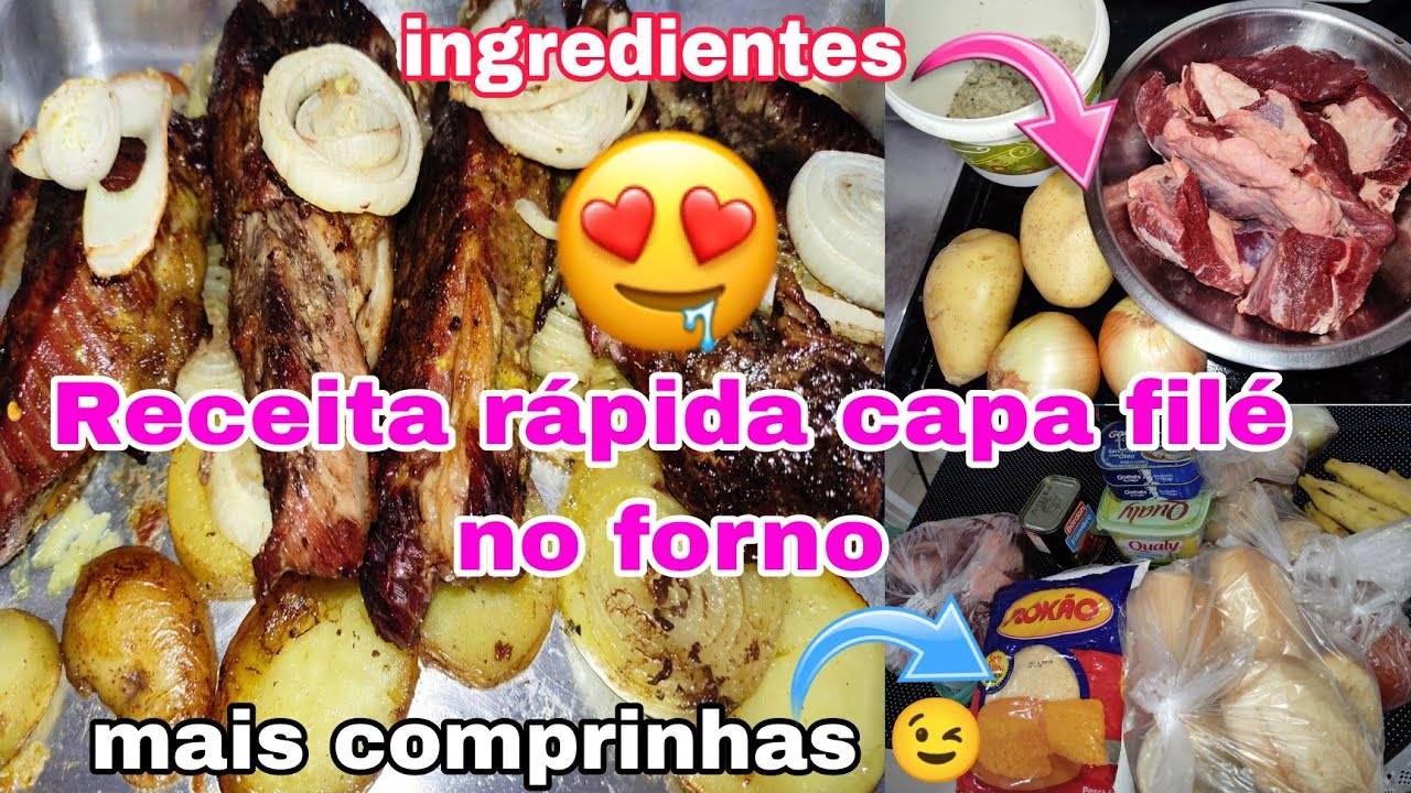 COMO FAZER /CAPA FILÉ NO FORNO COM RODELA DE BATATA E CEBOLA FICOU UMA ...