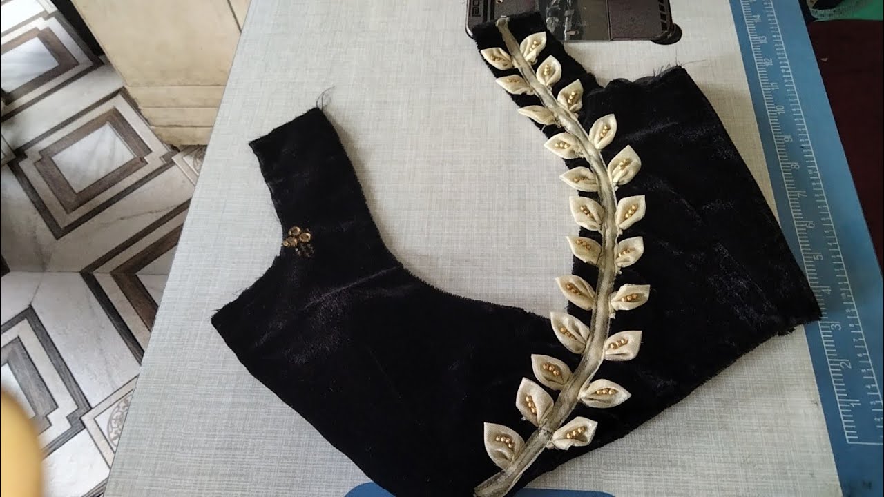new style velvet blouse back neck design cutting and stitching/velvet ...