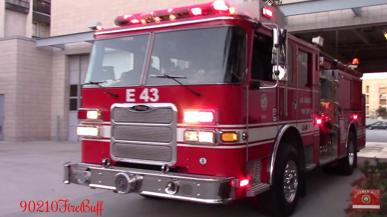 LAFD Engine 43 Responding from Station 43 - YouTube