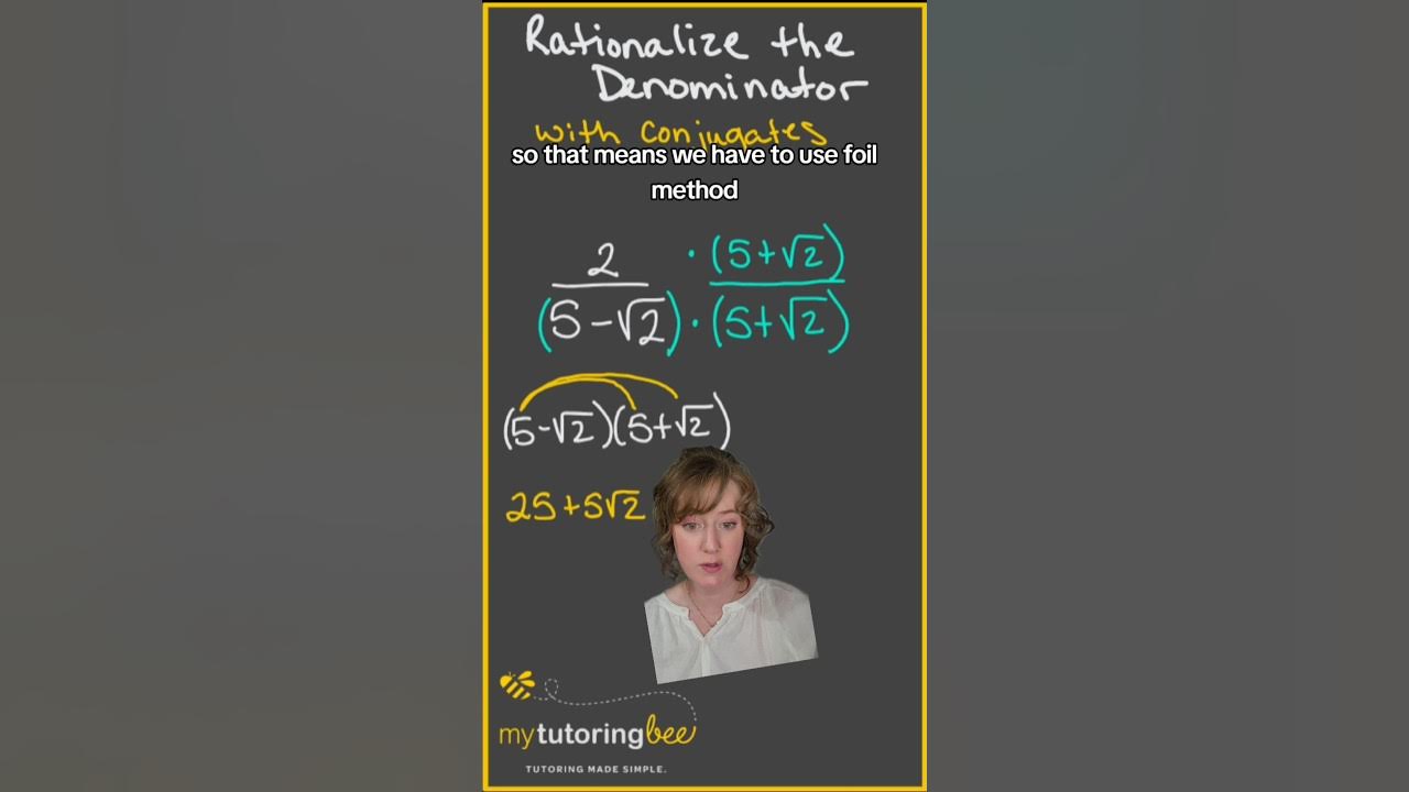 rationalize the denominator with conjugates (two terms) radicals #math ...