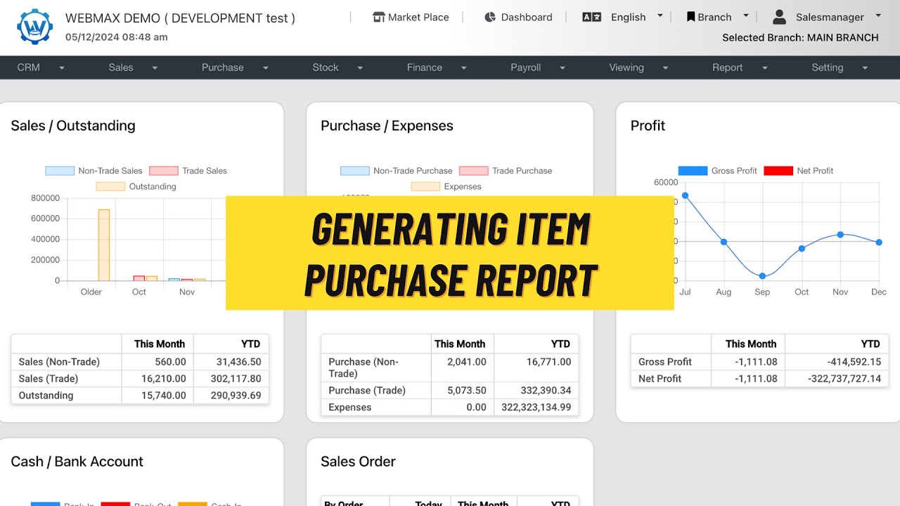 (华语) Purchase Report - Item Purchase Report (Webmax ERP System) (V3 ...