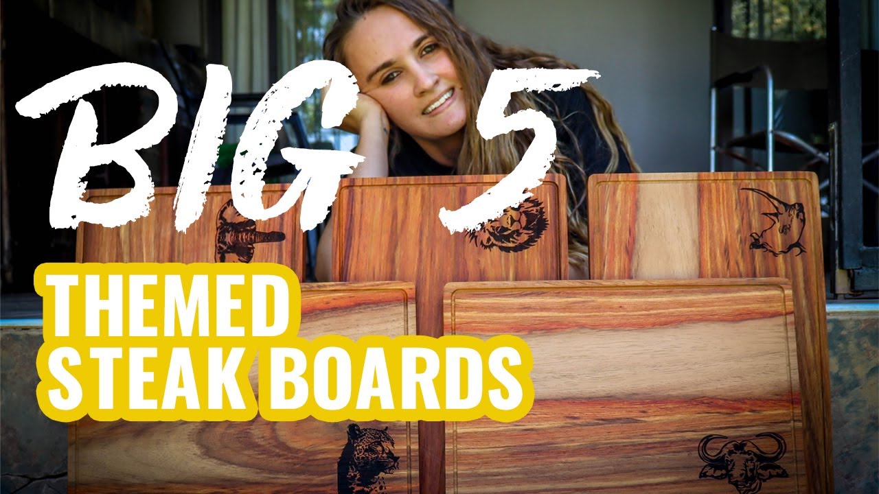 CNC Project - Wooden Big 5 Steak Boards (Shorter Version) - YouTube
