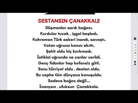 Çanakkale Geçilmez ŞEHİTLER ÖLMEZ Şiiri 18 Mart