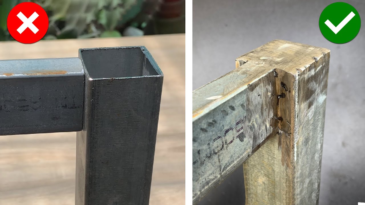 How to quickly weld and cut 90 degree square pipe ends. The 50 year old ...