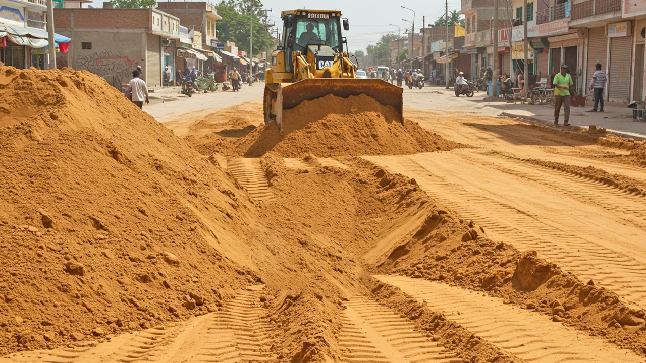 Urban Construction Rush: Sand, Pipes & Bulldozers Road Upgrade in Full ...