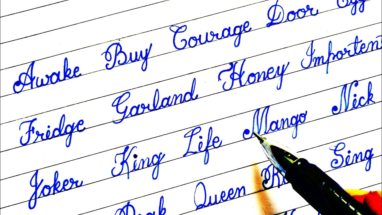 Neat And Clean Satisfied Straight Cursive Handwriting ️with Gel Pen How