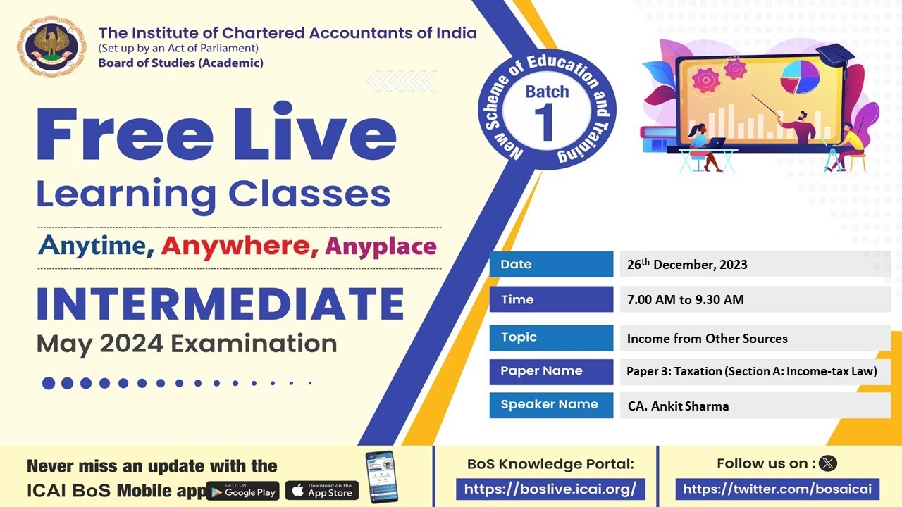 Intermediate Paper-3A:ITL | Topic: Income from Other Sources | Session 1 | 26 Dec, 2023 - YouTube