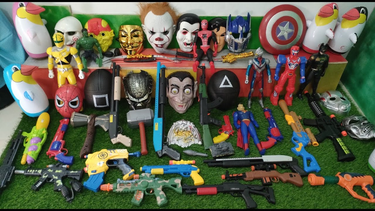 Main tembak tembakan, Nerf Gun, AK47, AKM47, Shotgun, Glock gun, guns ...