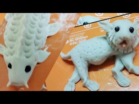 See how to make lion and Hangur fish with dough//Design Ideas Recipes ...