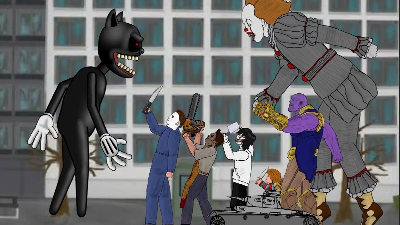 Cartoon cat vs Jeff the killer Michael Myers Leatherface Chunky tanks ...