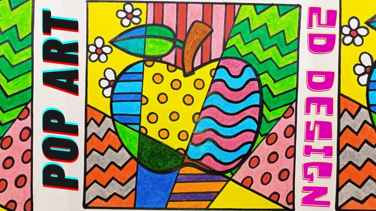 HOW TO DRAW POP ART APPLE🍎|| 2D DESIGN - YouTube