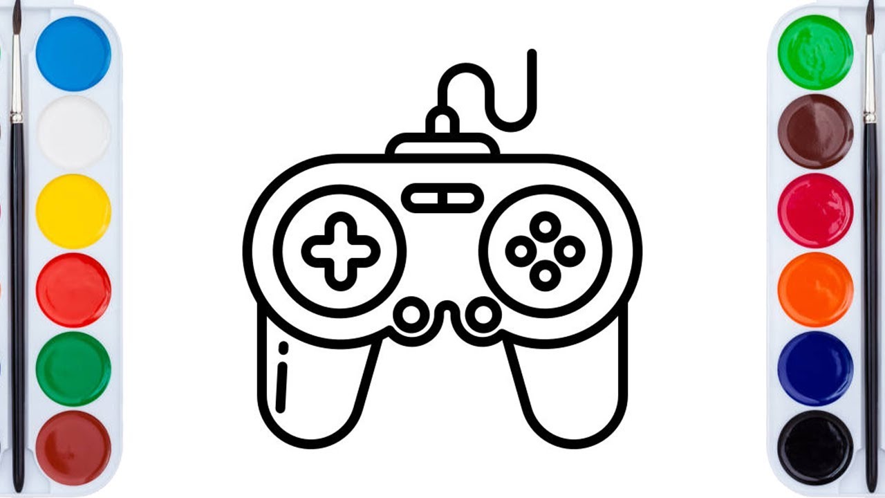How to draw and color Game Controller for kids - YouTube