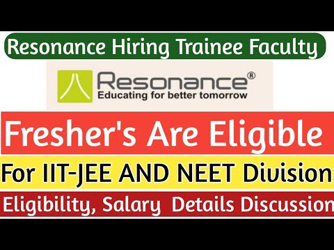 Resonance Hiring Fresher's Faculty| Resonance Teachers Recruitment # ...