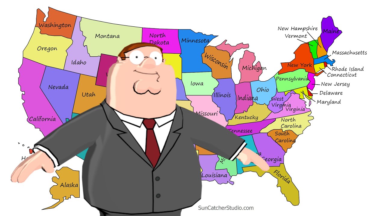 Peter Griffin Recites The 50 States In .25 Seconds - YouTube