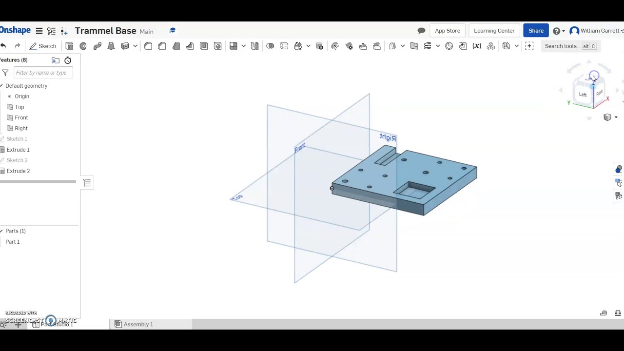 PLTW IED Trammel Base Bottom Onshape - YouTube
