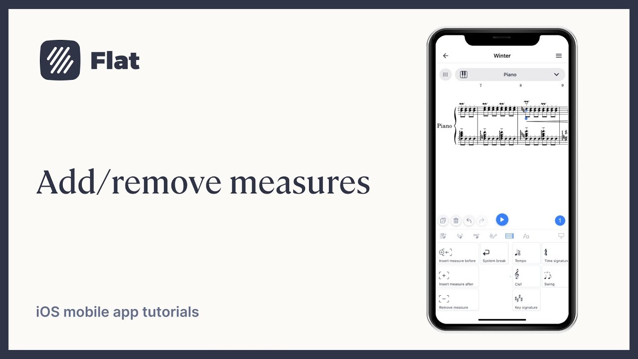 Add and remove measures - Flat iOS tutorial - YouTube
