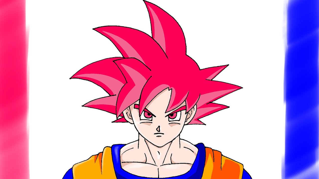 How To Draw Goku Super Saiyan God - YouTube
