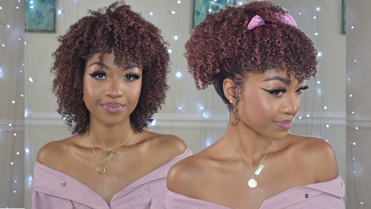ON THE GO CURLY BANGS HAIRSTYLE | DisisReyRey - YouTube