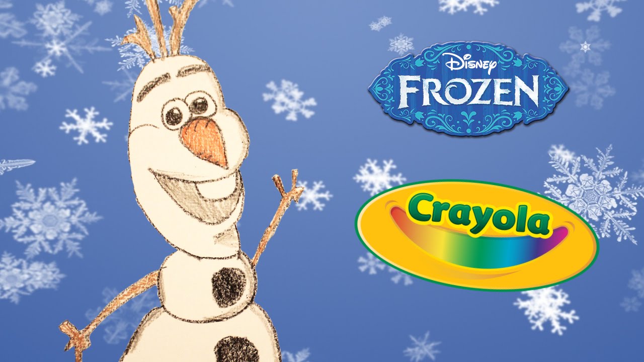 How to Draw Snowman Olaf from Disney Frozen with Crayola Crayons - YouTube