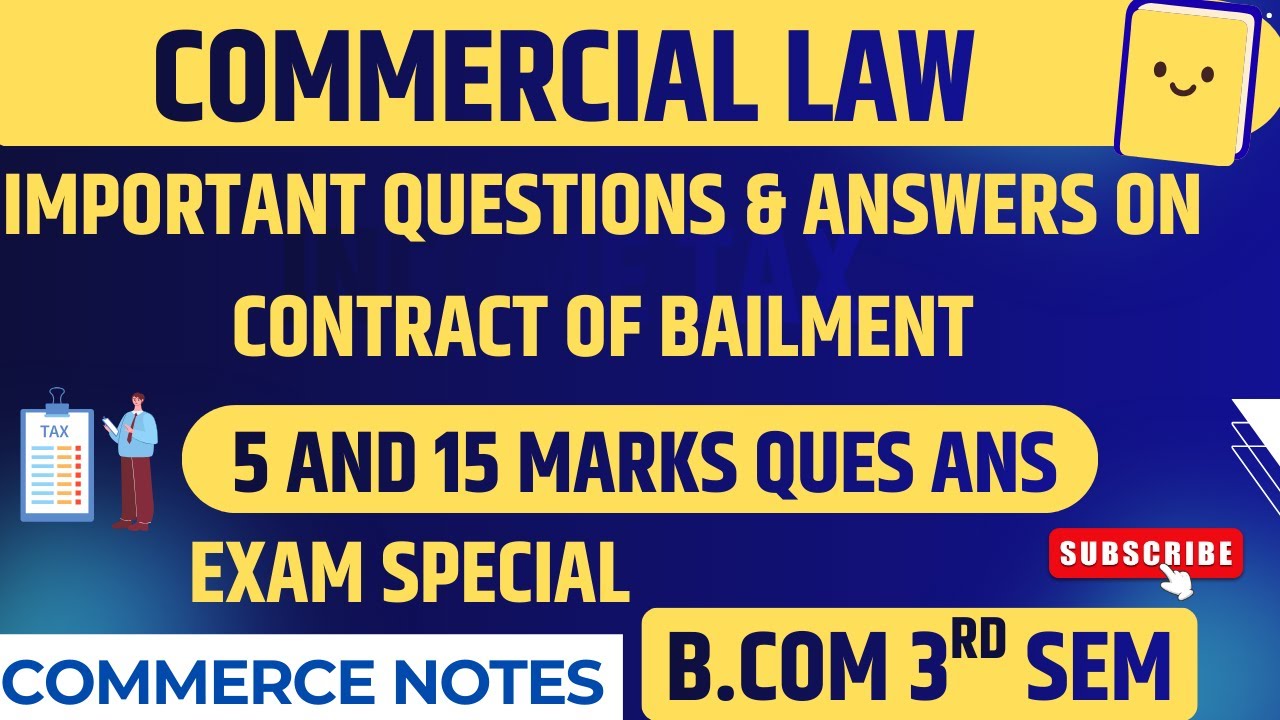 Commercial Law Important Questions & Answers | BCom 3rd Sem PU | Simple ...