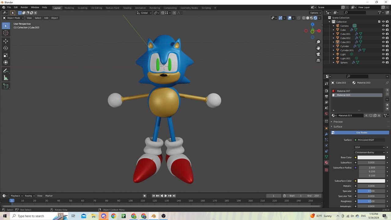 Blender 3D - How to make Sonic the Hedgehog - YouTube