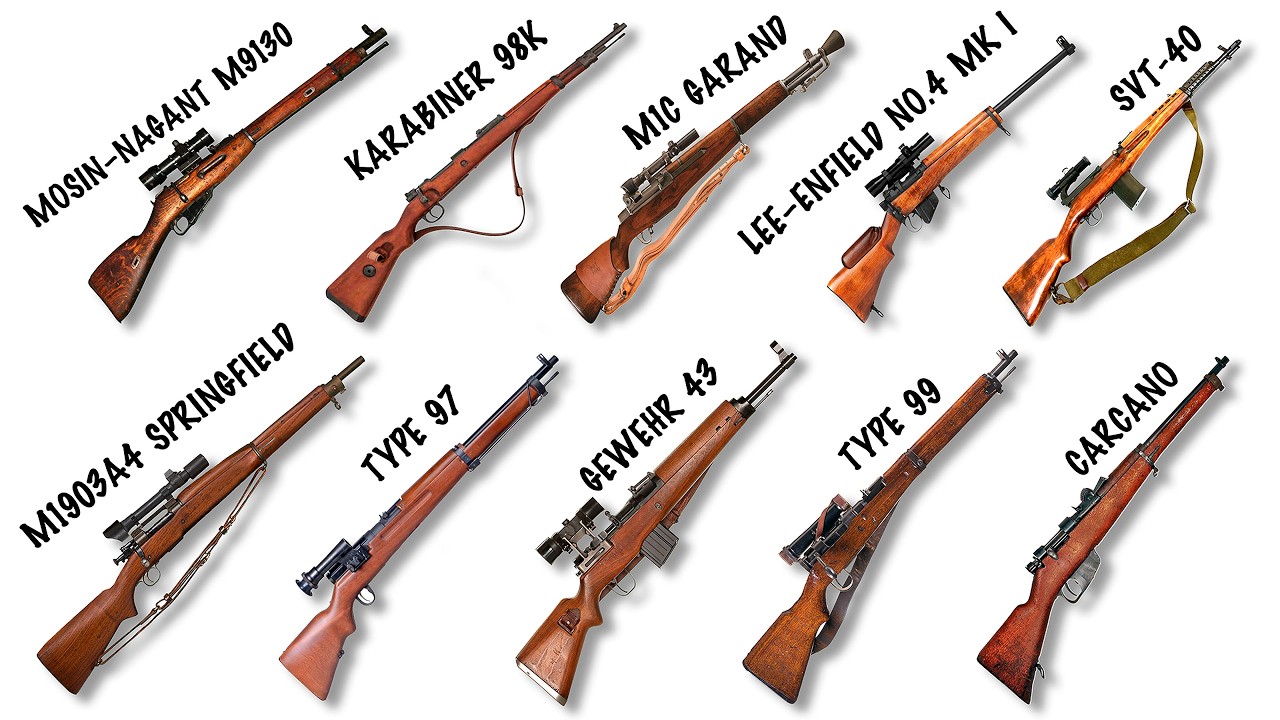 All Types of Sniper Rifles Used in WW2 Explained - YouTube