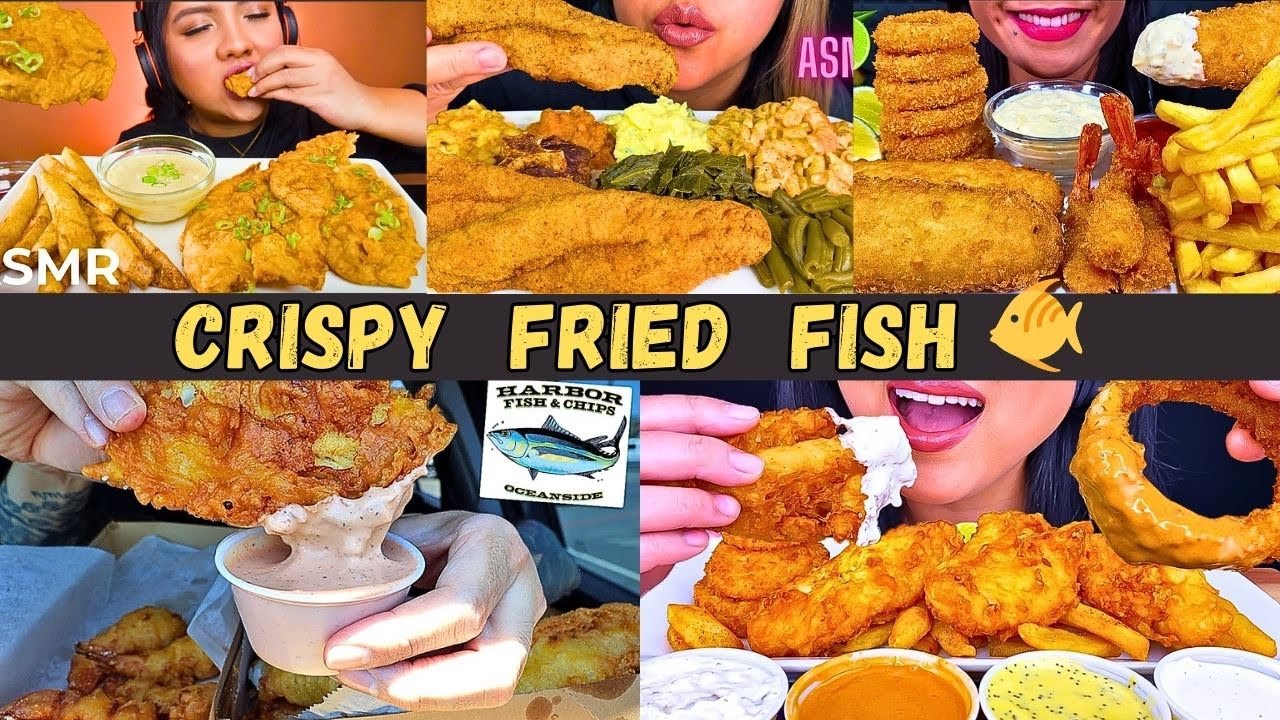 Crispy Fried Fish Mukbang 🐟🔥 Crunchy Seafood Feast ASMR!| Big Bites ...