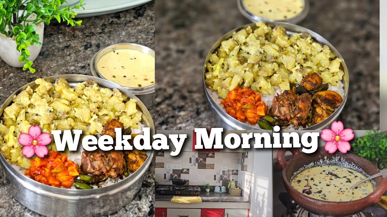 🌸Weekday Morning🌸|How i mange Cooking in weekdays|Vendakka pulissery ...