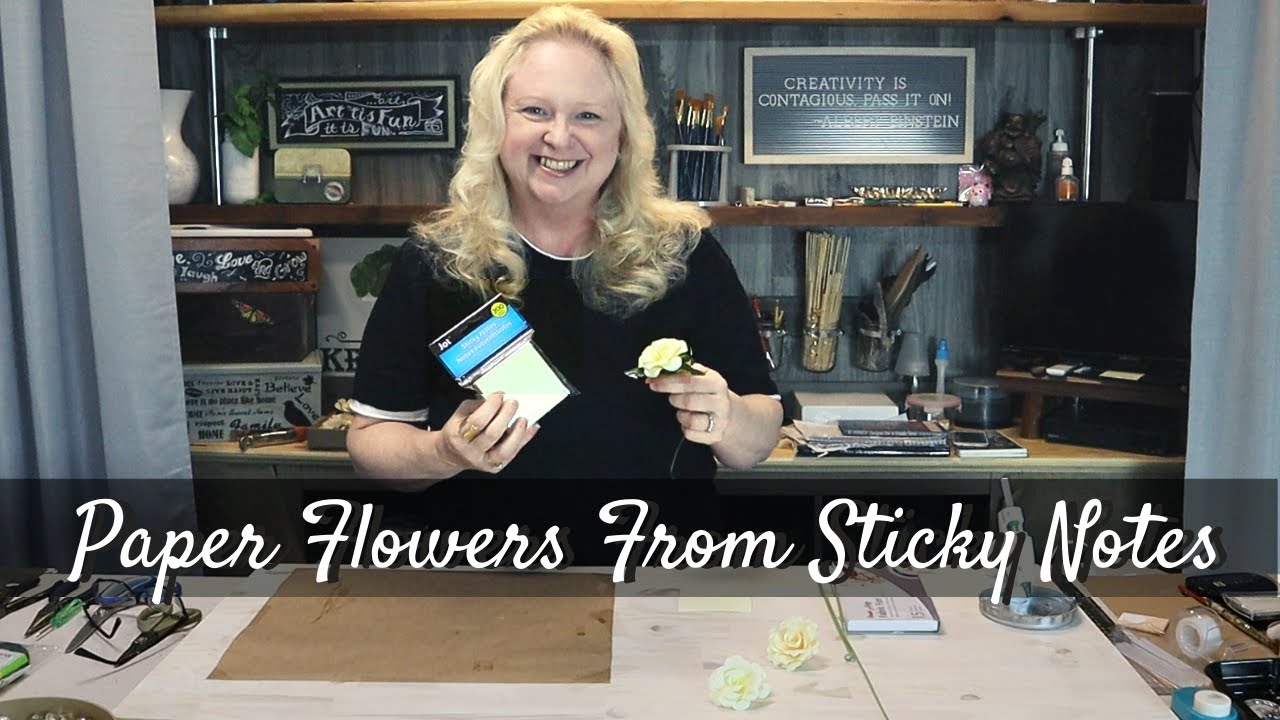 How to make Paper Flowers from Sticky Notes / DIY Crafts - YouTube