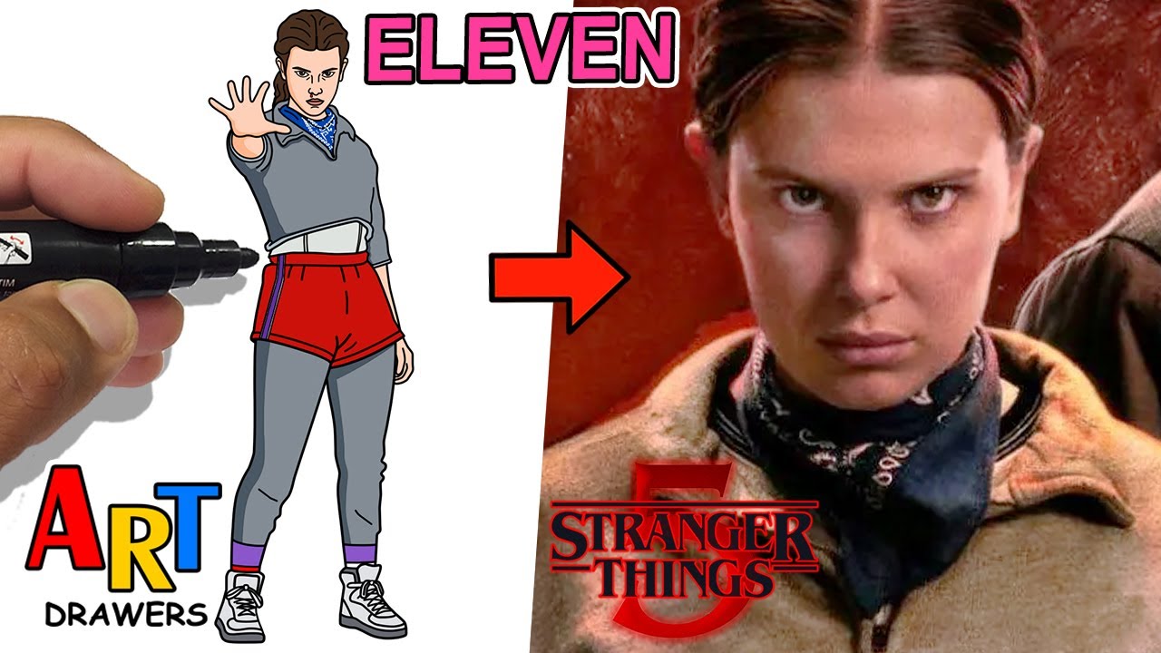 How to Draw Stranger Things 5 - ELEVEN 😱😮! Full Body - YouTube