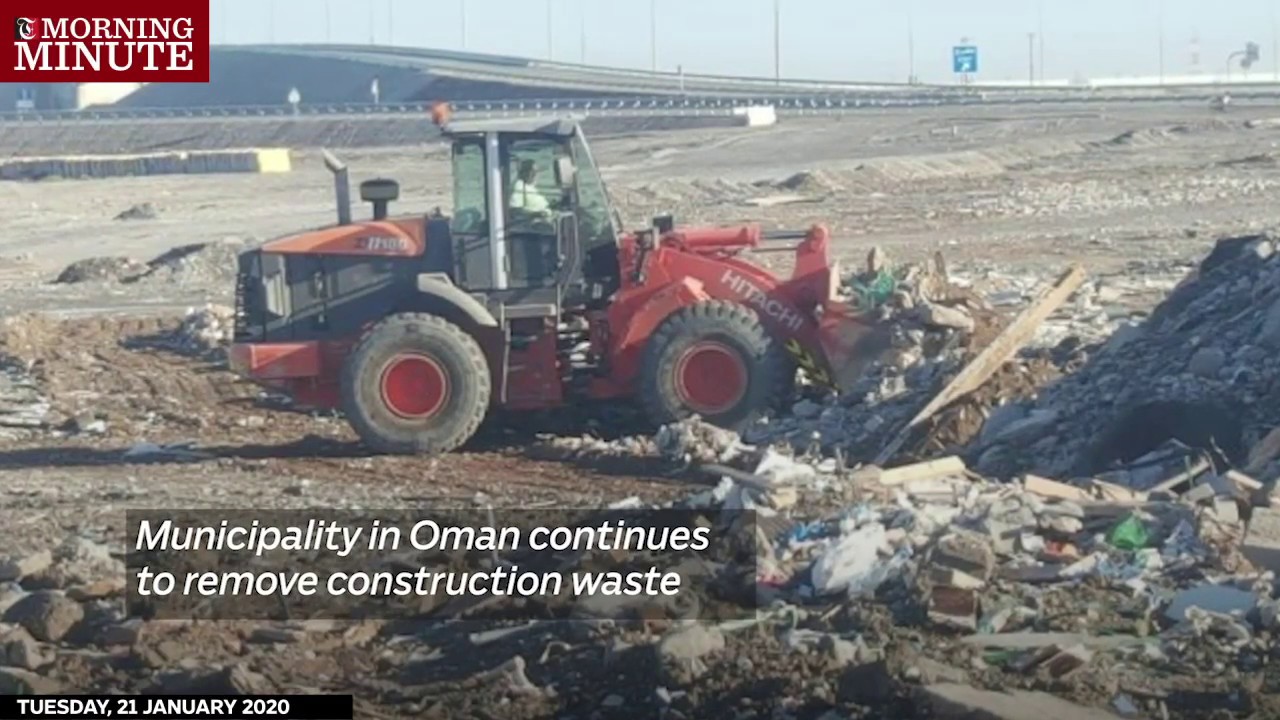 Municipality in Oman continues to remove construction waste - YouTube