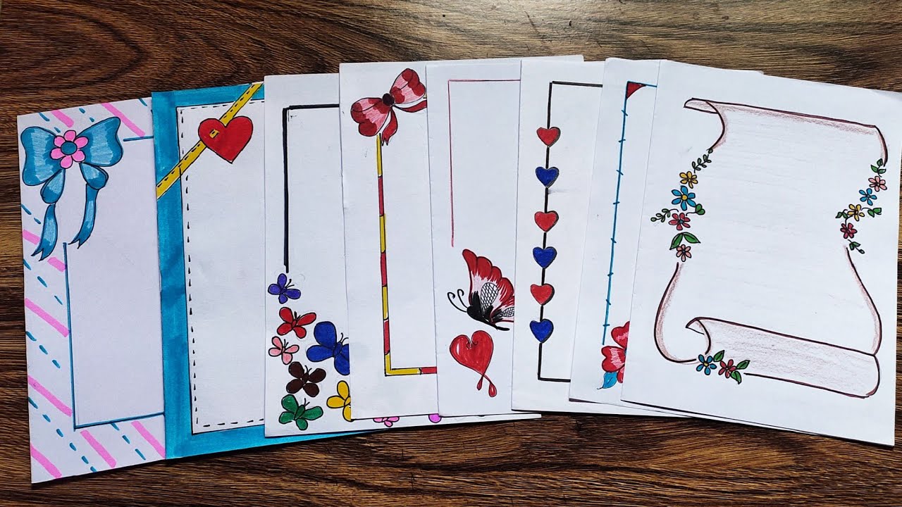 50 NEW 🎀BORDER DESIGNS/PROJECT WORK DESIGNS/CORNER AND SIDE BORDER ...