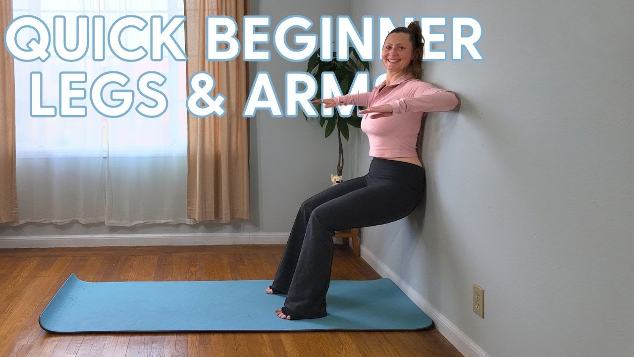 Beginner Power Leg Workout: Standing Wall Pilates Exercise Wall Sit ...