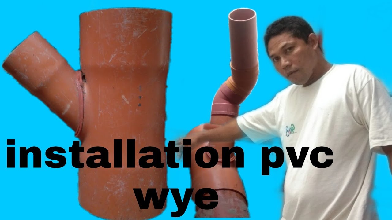 installation pvc wye for preparation to deck drain riser - YouTube