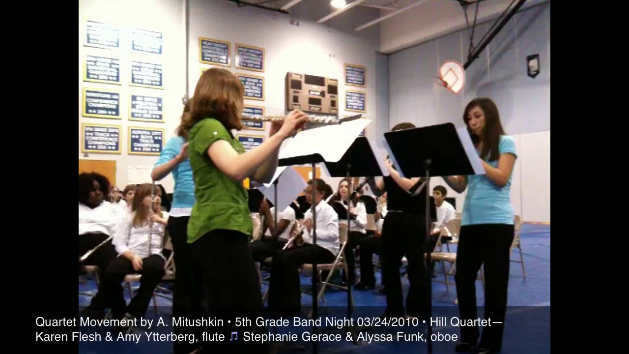 Hill Quartet at 5th Grade Band Night at Granger Middle School - YouTube