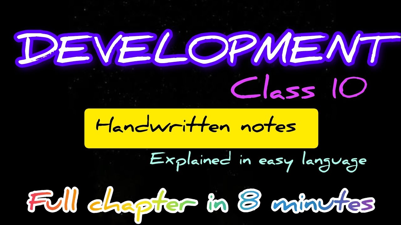 Full chapter Development class 10 in just 8 minutes Economics class 10 ...
