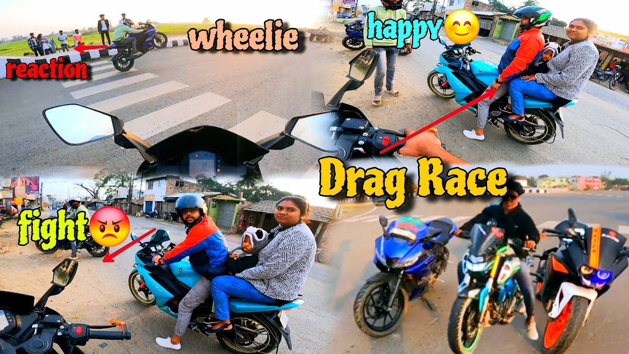 fight😡random for drag race 😱wheelie for public reaction 😊 - YouTube