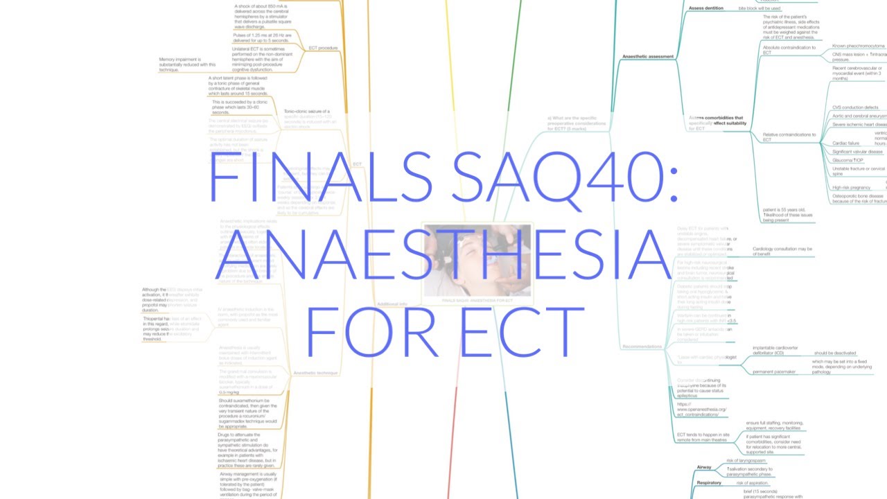 FINALS ANAES SAQ40: ANAESTHESIA FOR ECT - YouTube