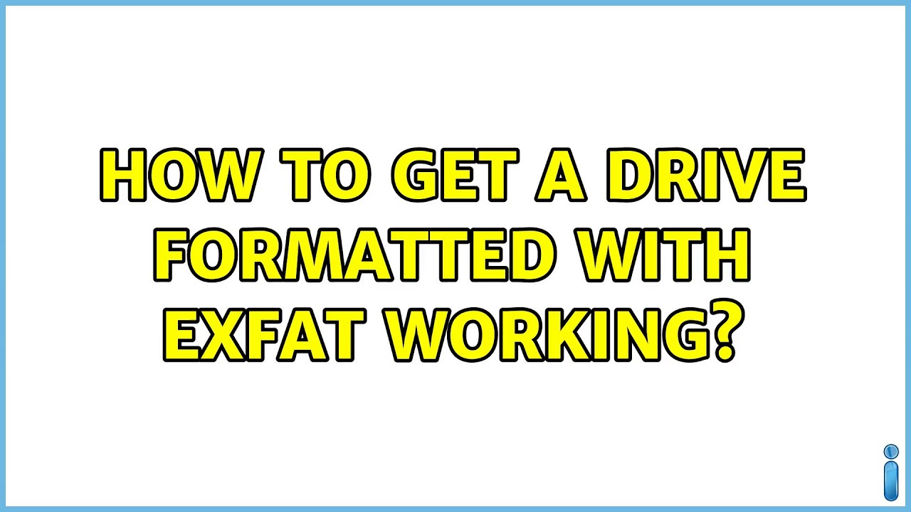 Ubuntu: How to get a drive formatted with exfat working? - YouTube
